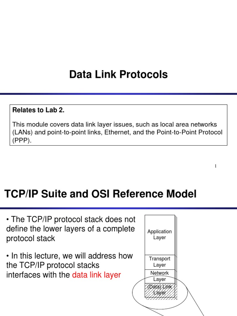 Data Link Protocols: Relates To Lab 2 | PDF | Computer Network | Ethernet
