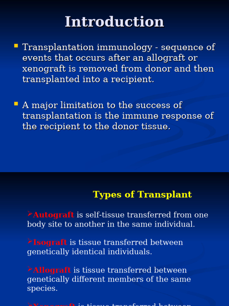 Transplantation Immunology Overview | PDF | Transplant Rejection | T Cell