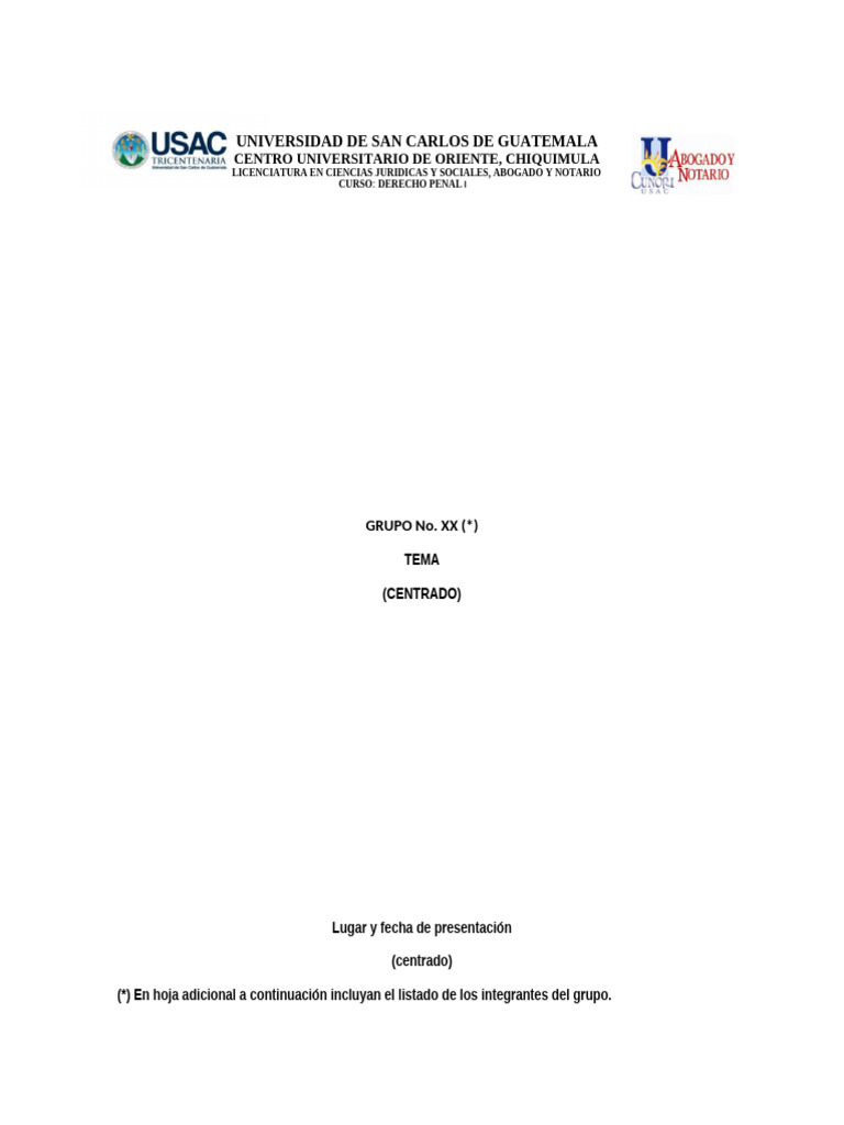 Carátula Universitaria USAC | PDF