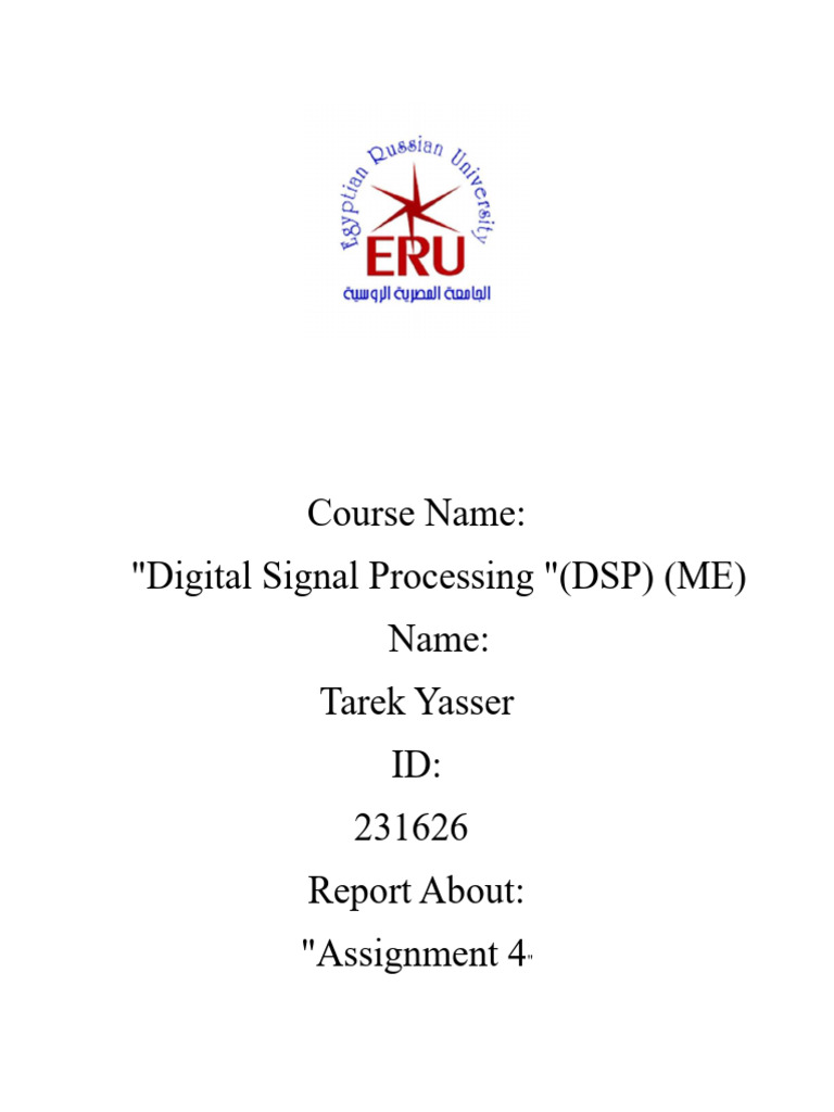 Assigment 4 Tarek Yasser | PDF