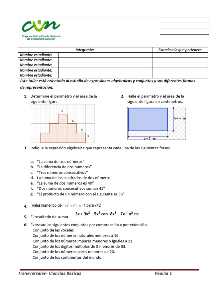 ACA - 2 - LÓGICA - Expresiones Algebraicas y Teoria de A Conjuntos | PDF | Bibliografía ...