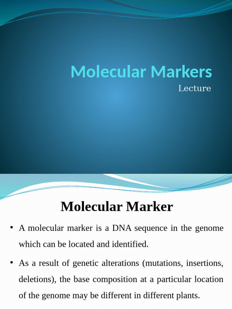 Lecture 5 Molecular Markers | PDF | Dna | Nucleic Acids