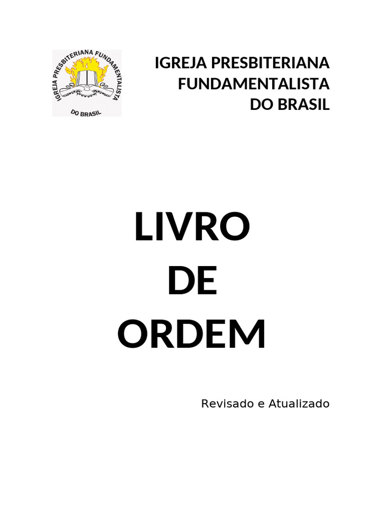 Livro de Ordem da Igreja Presbiteriana | PDF | Igreja cristã | Jesus