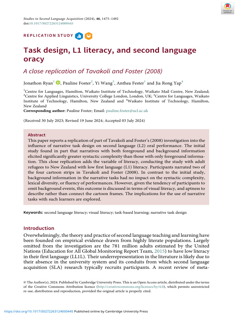 task_design_l1_literacy_and_second_language_oracy | PDF | Second ...
