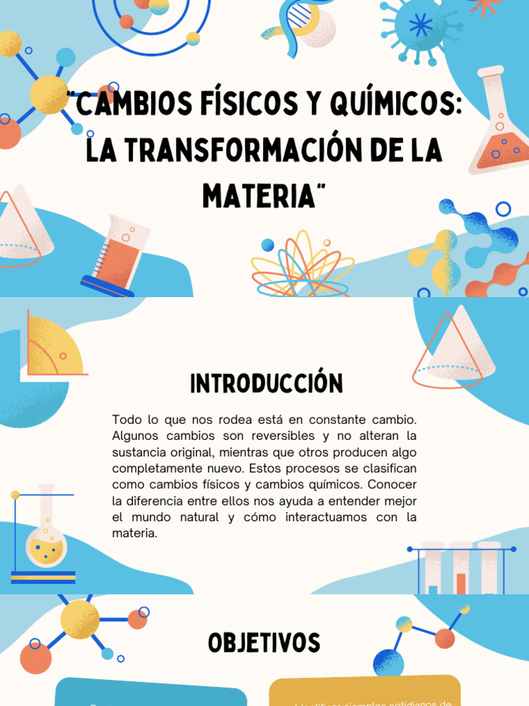 Cambios Físicos y Químicos en la Materia | PDF | Sustancias químicas ...