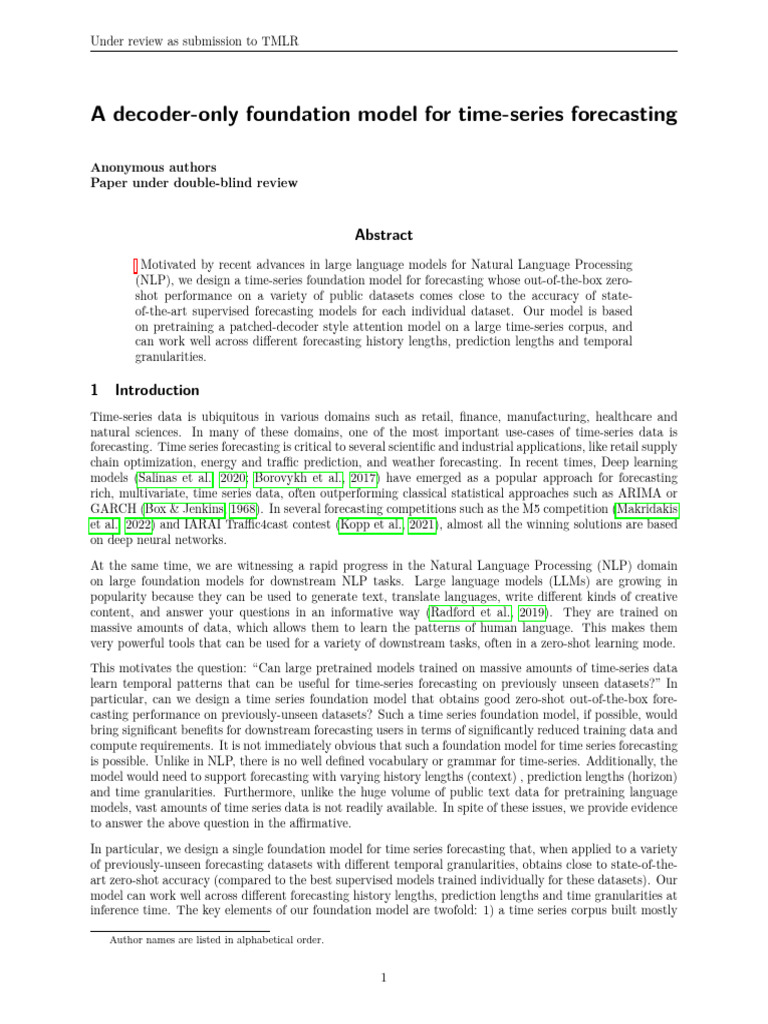 A Decoder-Only Foundation Model for Time-series Forecasting | PDF | Time Series | Prediction