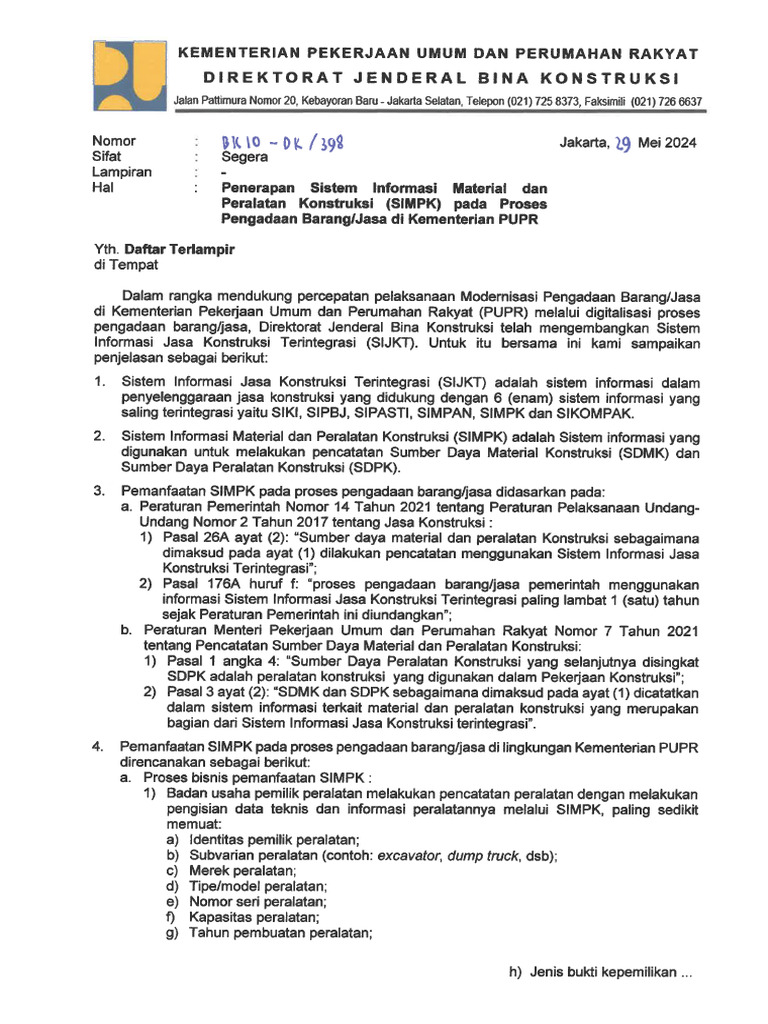 Penerapan Simpk Pada Proses PBJ Mulai Ta 2025 | PDF