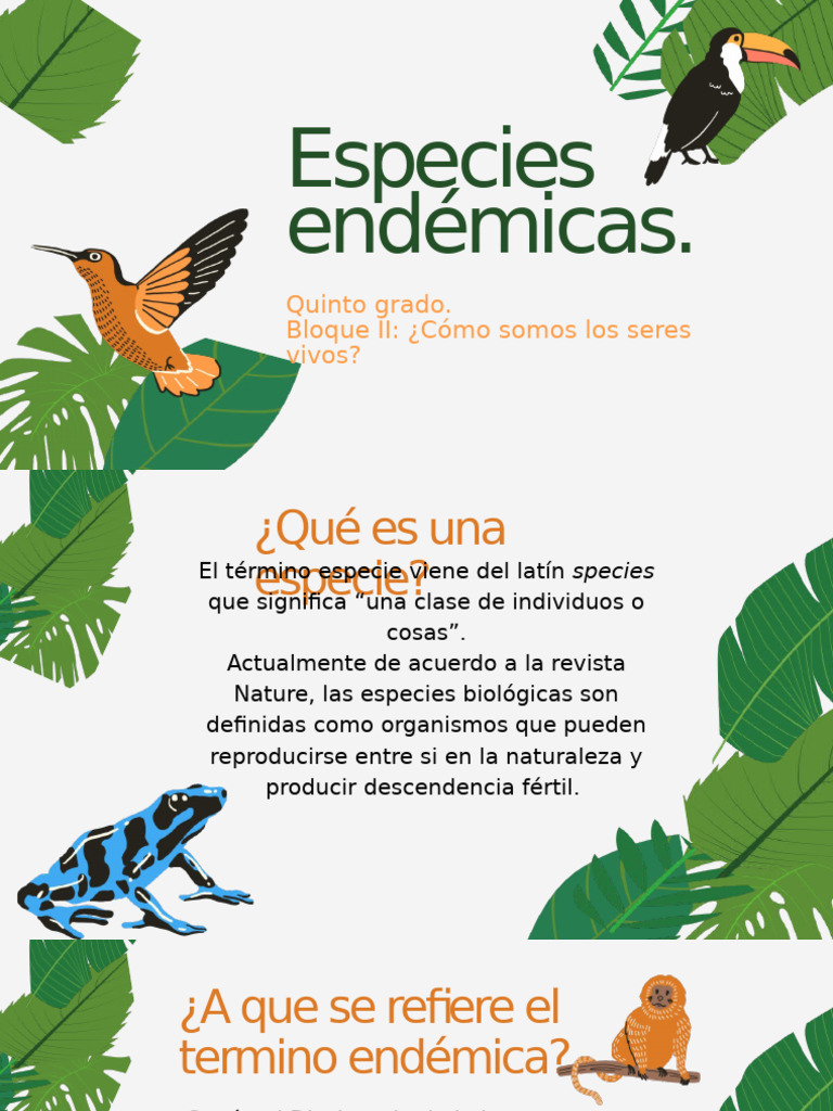 Cinco especies endémicas de México | PDF | Especies | Evolución