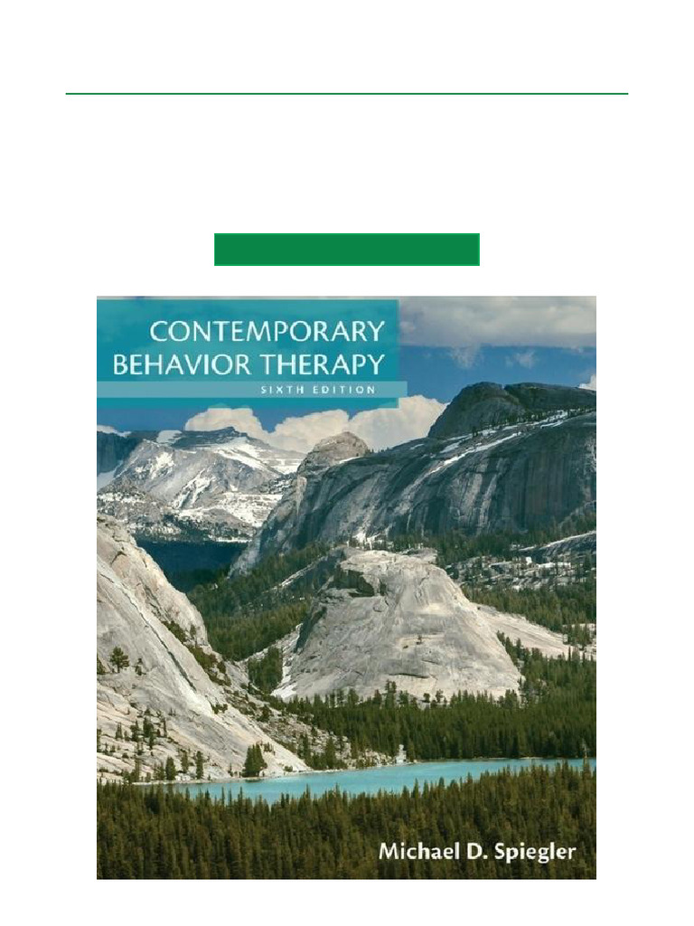 Contemporary Behavior Therapy - 6th Edition PDF Ebook With Full ...