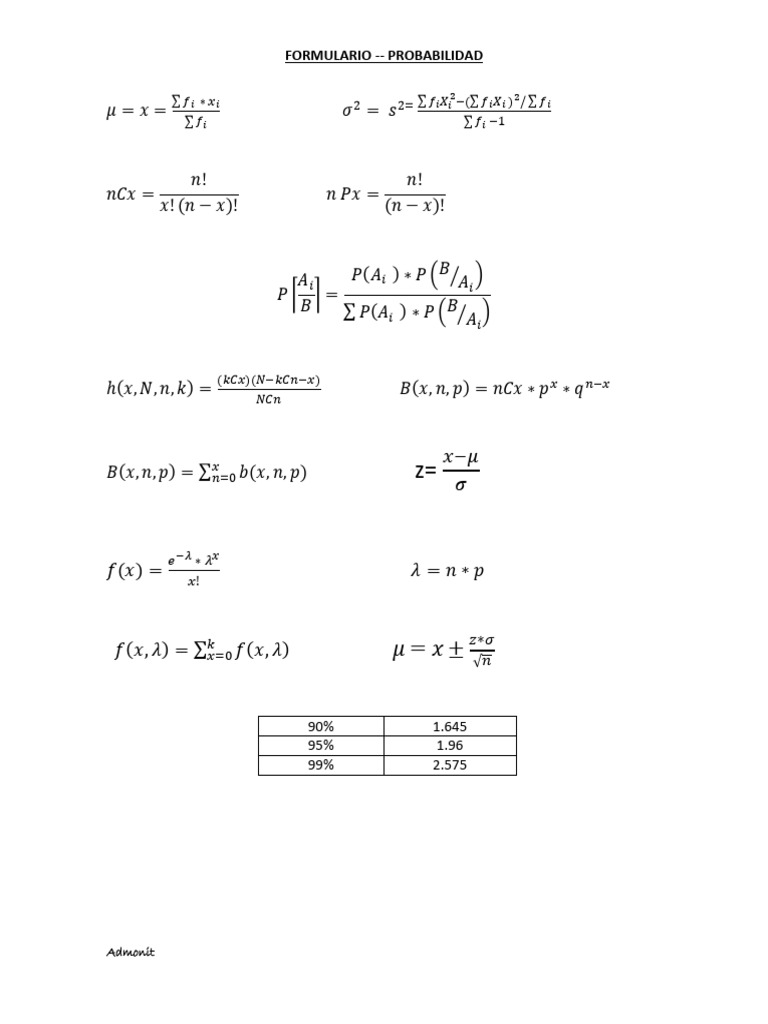 Pye Formula in Probability Calculations | PDF