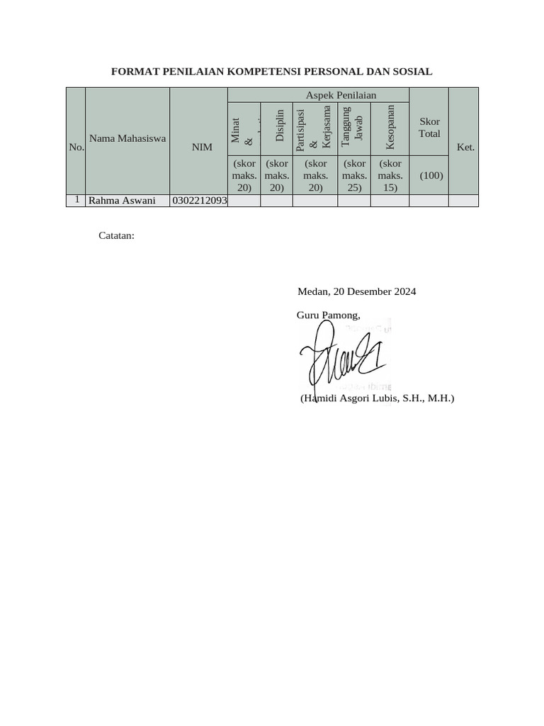 Penilaian 2 Pamong | PDF
