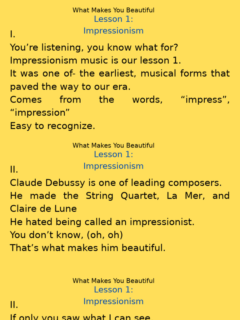 Lesson 1 Impressionism Summary | PDF