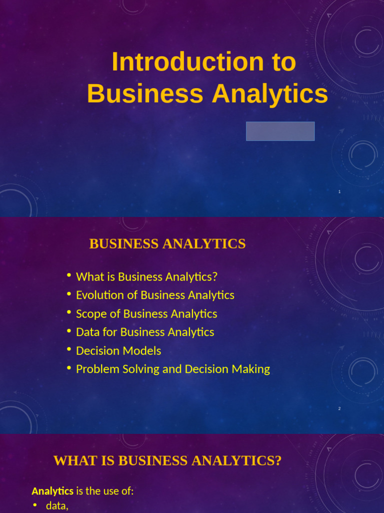 Business Analytics Introduction | PDF | Analytics | Mathematical ...