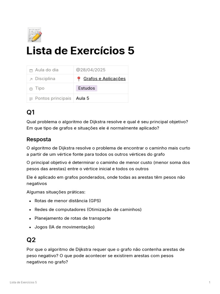 Grafos Lista 4 | PDF | Teoria dos Gráficos | Vértice (teoria dos gráficos)