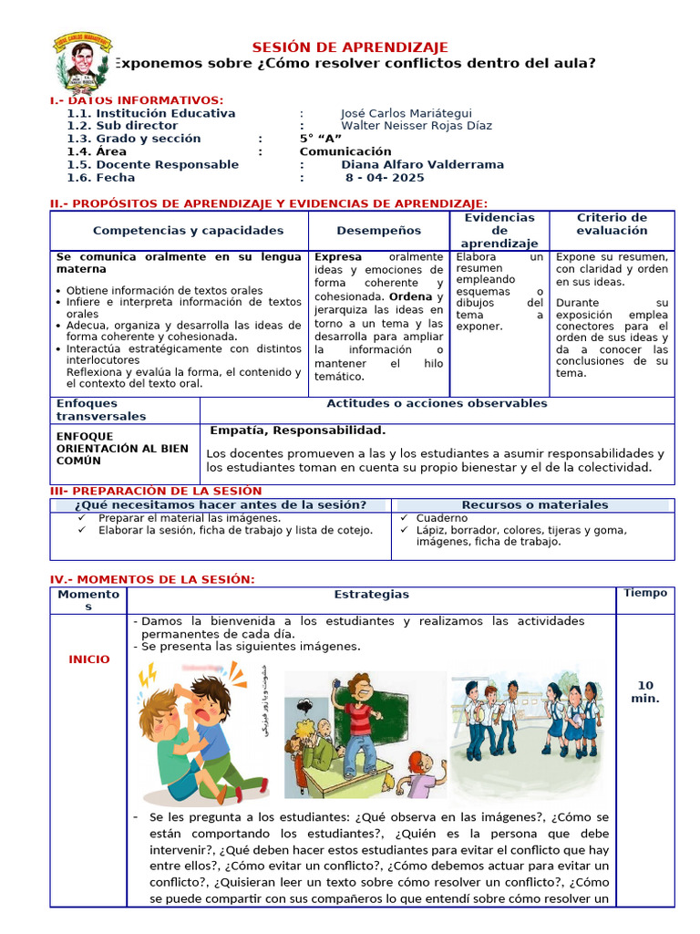 Exponemos Sobre Cómo Resolver Conflictos Dentro Del Aula | PDF ...