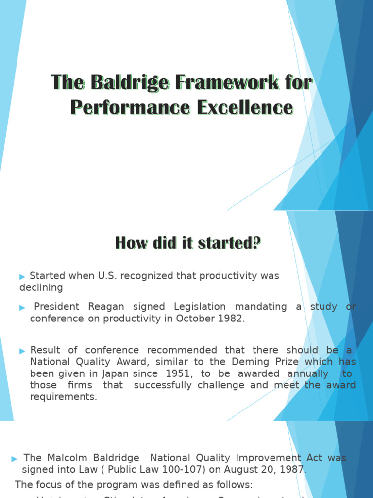 The Baldrige Framework For Performance Excellence | PDF | Quality Management | Quality ...