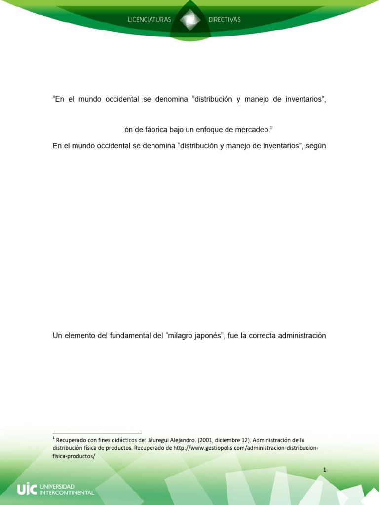 M1 Act 1 3 Admon Distribuc Fis | PDF | Logística | Business