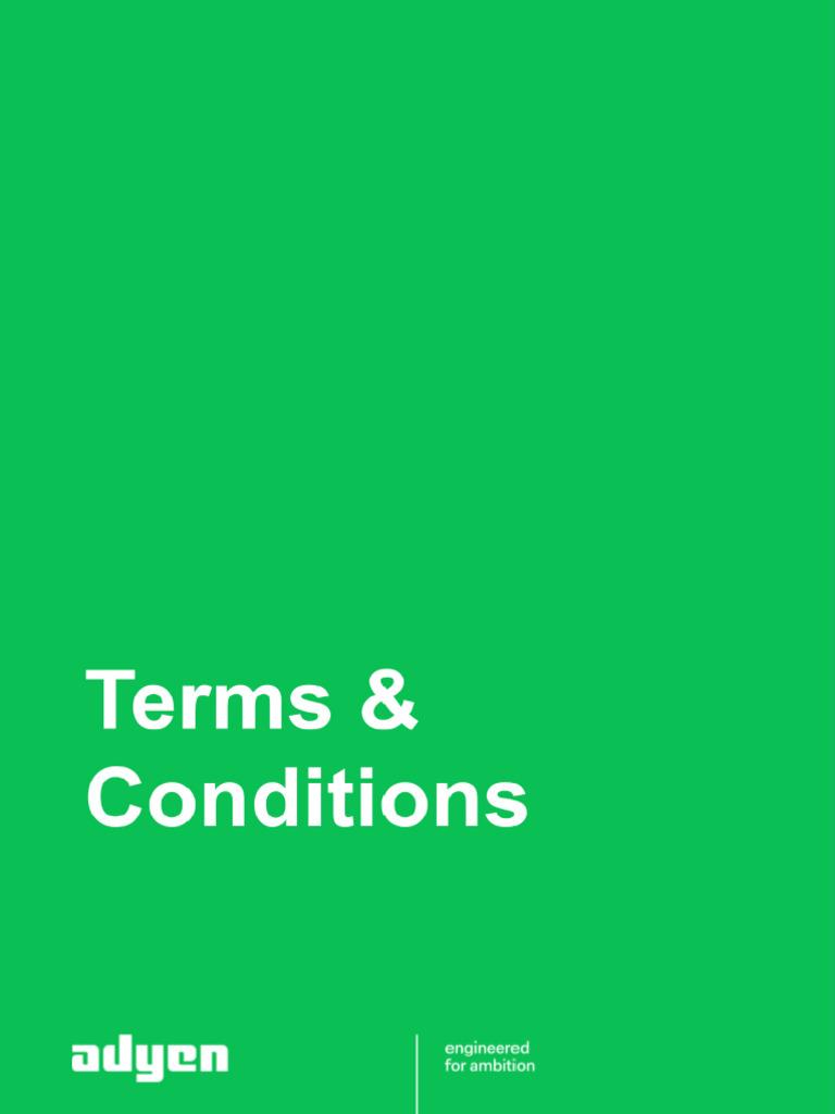 Adyen Terms: Chargebacks & Fees | PDF | Personal Finance | Financial Services
