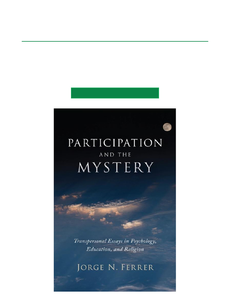 Participation and The Mystery Transpersonal Essays in Psychology ...
