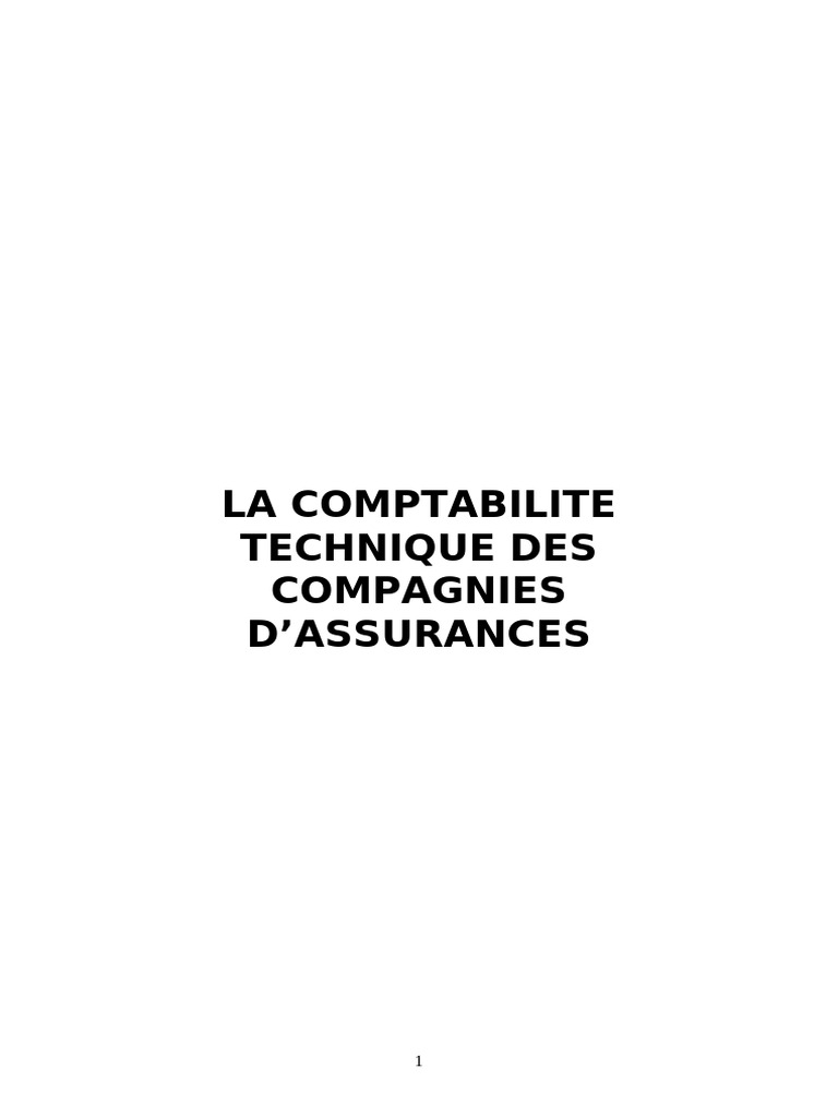 Comptabilité de l'assurance directe | PDF | Assurance | Assurance vie