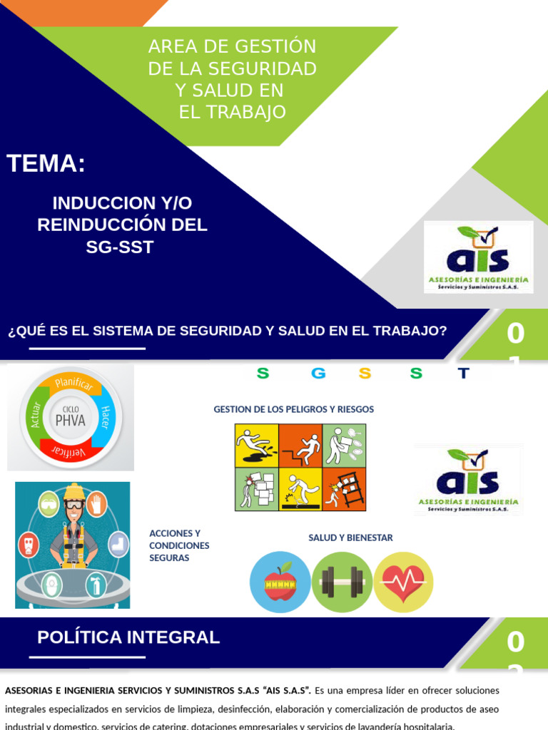 Diapositivas Inducción y o Reinducción | PDF | Seguridad y salud ocupacional