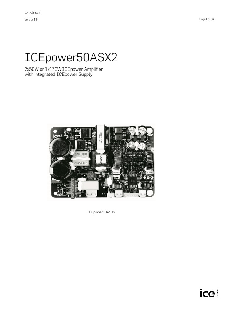 326 112 Icepower 50asx2se Class D Amp Datasheet | PDF