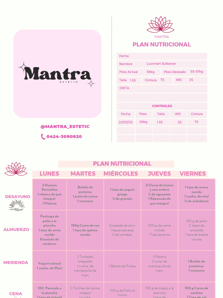 Plan Nutricional - 20250328 - 115148 - 0000 | PDF | ensalada | Panes