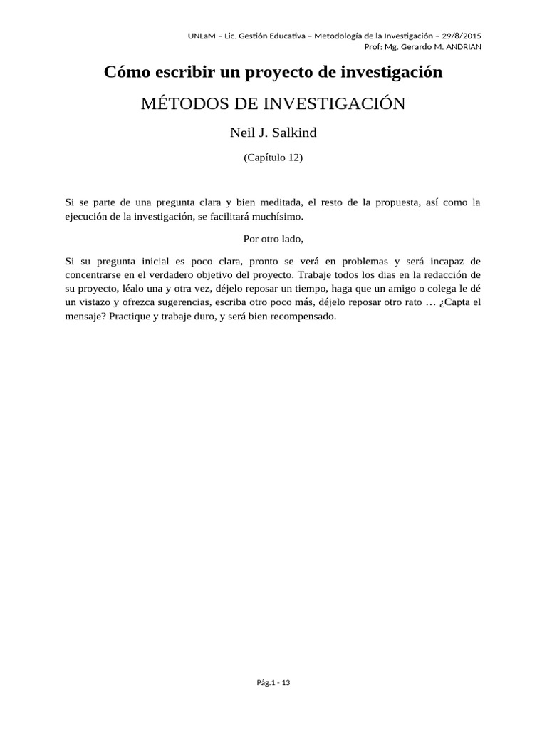 Proyecto de Investigación | PDF