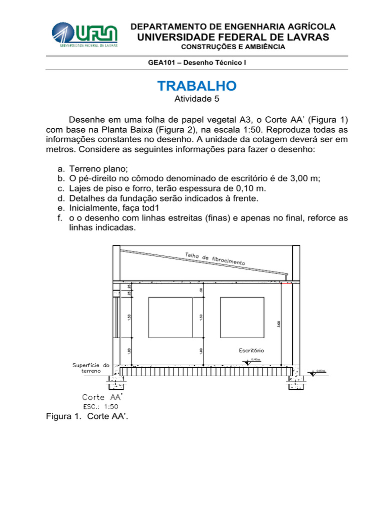 Esquadria e Legenda em A4 para Corte AA’ | PDF | Desenho técnico | Desenho