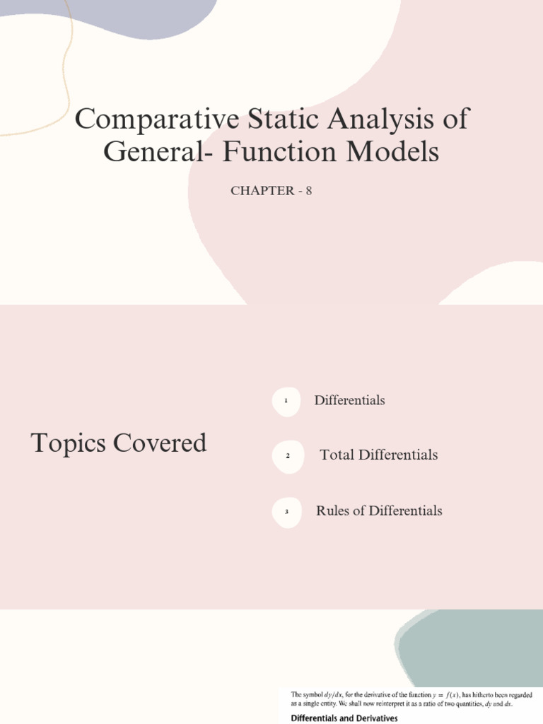 Comparative Static Analysis Overview | PDF | Slope | Derivative