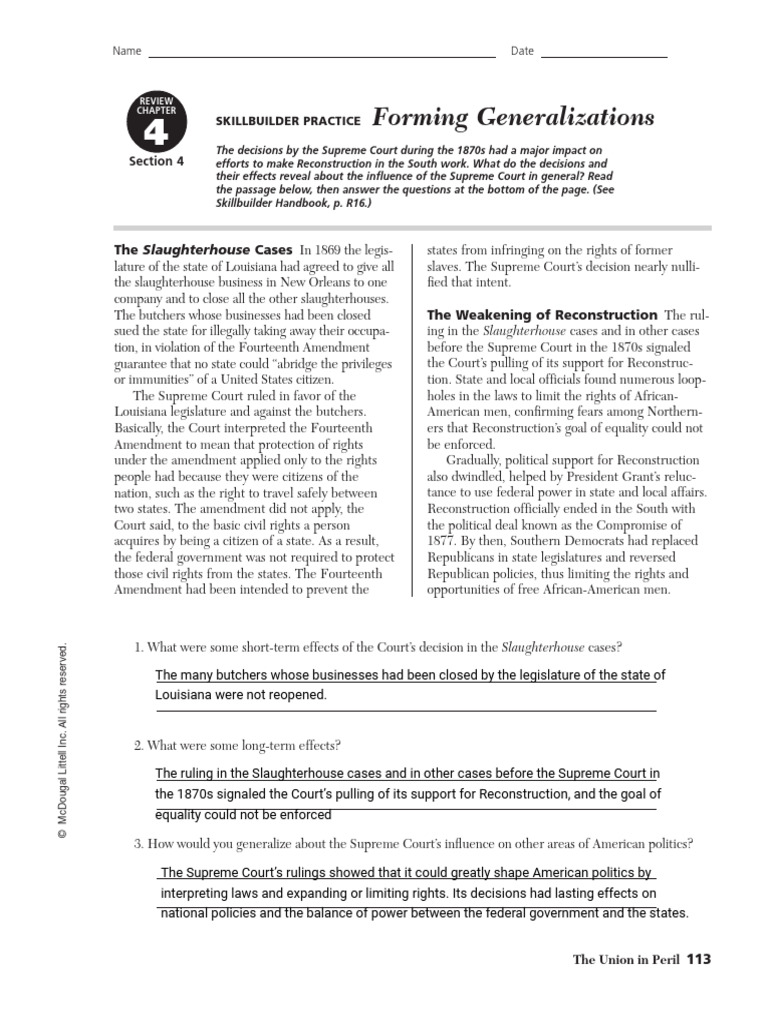 End of Reconstruction Americans Worksheet | PDF | Reconstruction Era ...