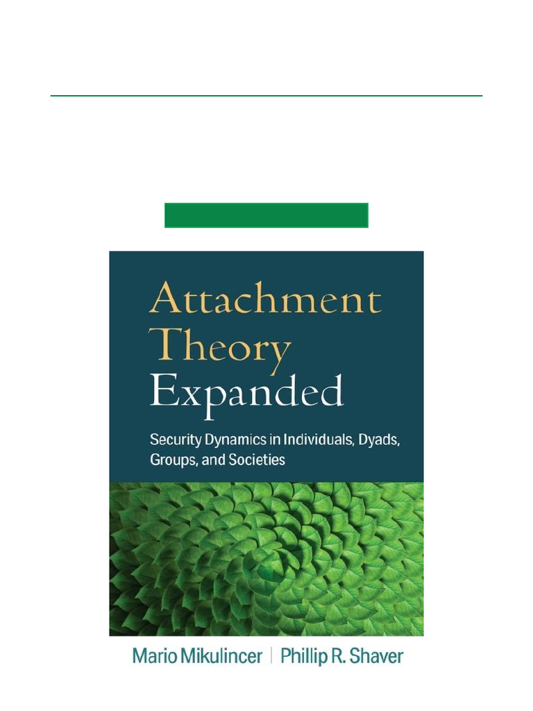 Attachment Theory Expanded Security Dynamics in Individuals, Dyads, Groups, and Societies ...