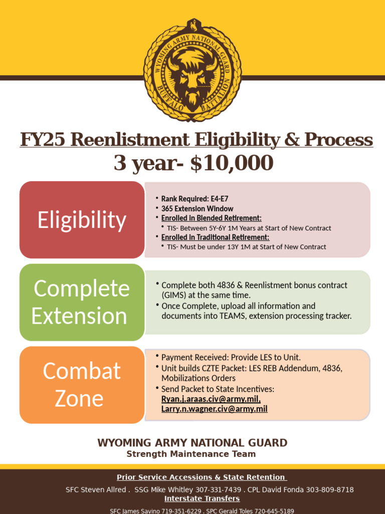 WYARNG Retention Flyer Incentives Flyer FY25 | PDF