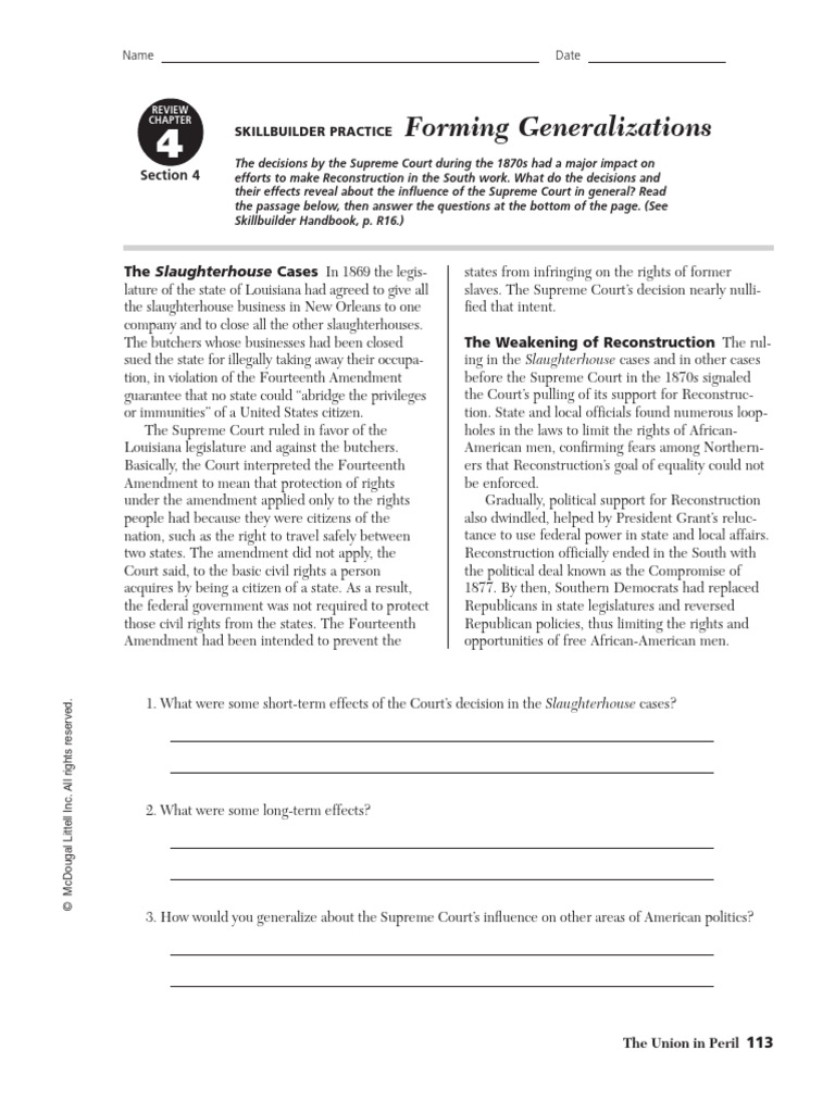 End of Reconstruction Americans Worksheet | PDF | Reconstruction Era ...