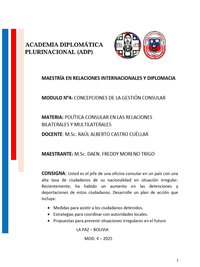TRABAJO NO. 3 - Módulo 4 Freddy Moreno Trigo | PDF | Cónsul ...