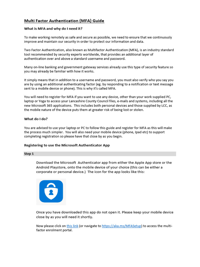mfa-app-registration-guide | PDF | Mobile App | Authentication