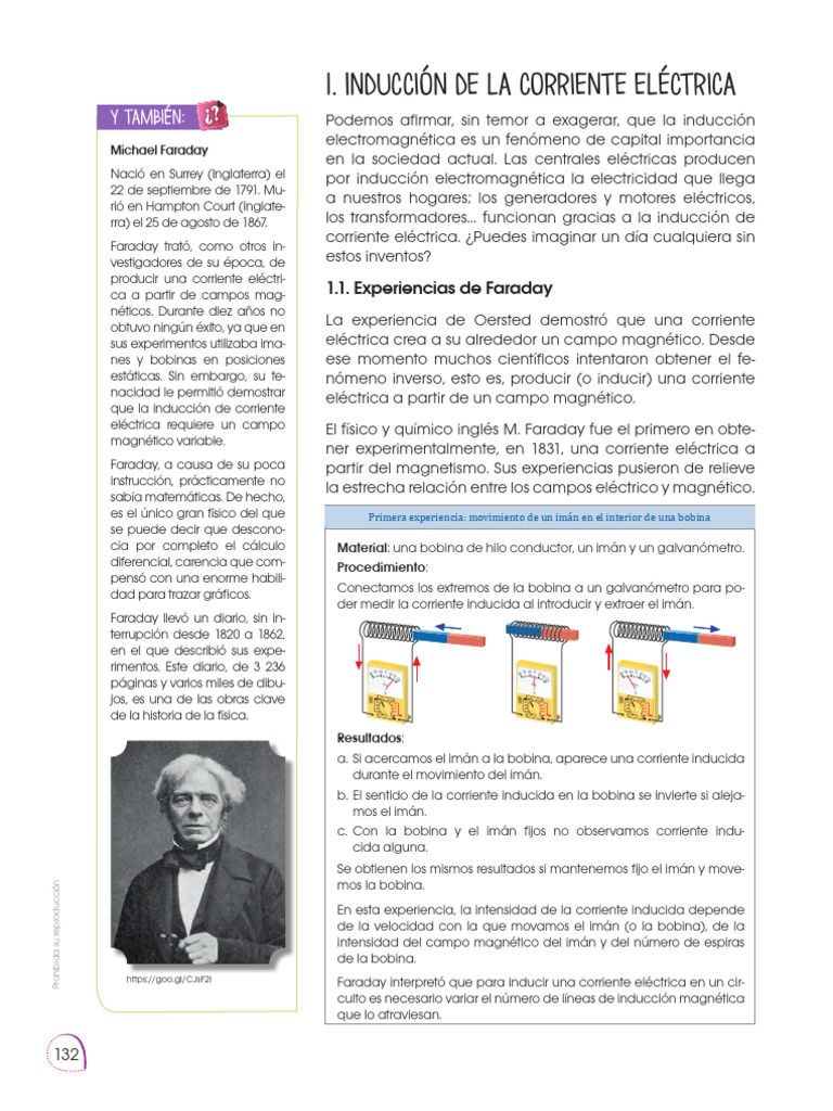 Experiencias de Faraday | PDF | Inducción electromagnética | Corriente eléctrica