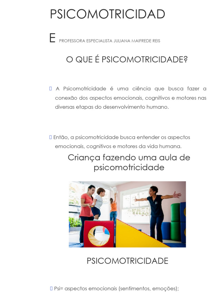 Psicomotricidade Slides em PDF | PDF | Psicologia | Ciências comportamentais