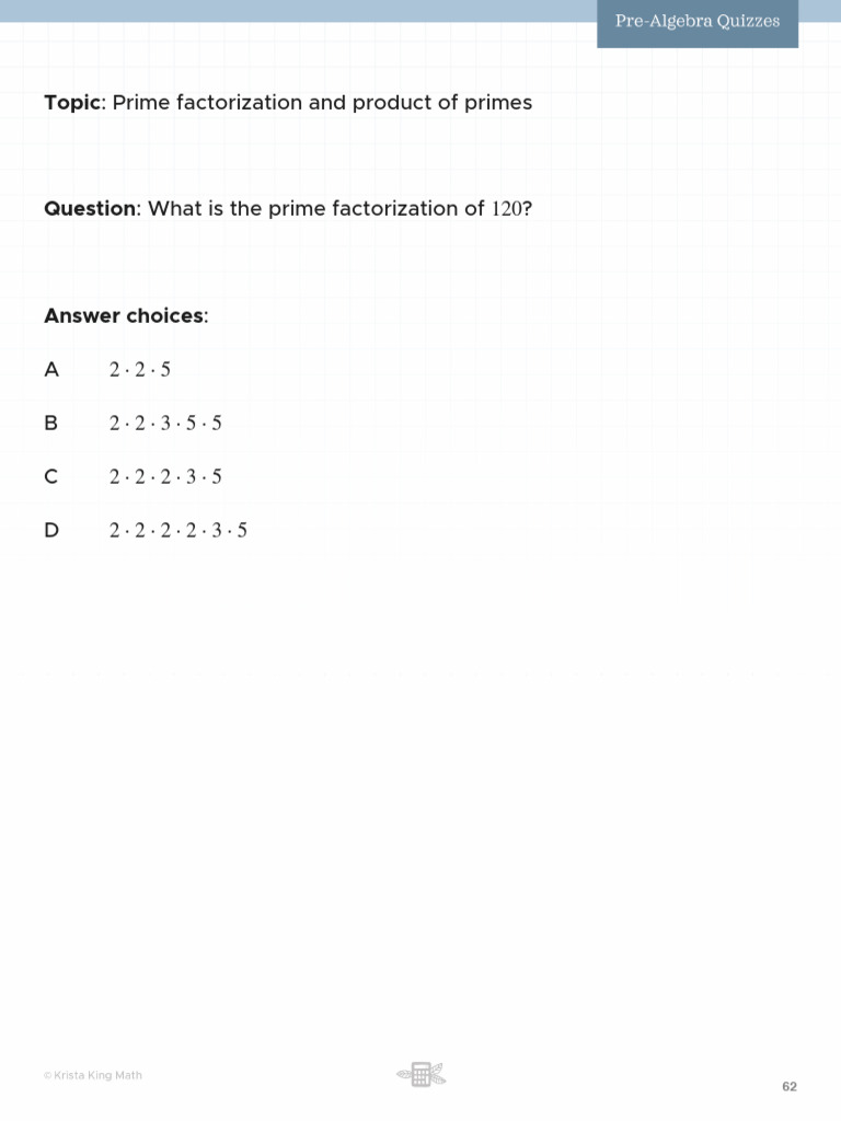 04 Prime Factorization and Product of Primes | PDF