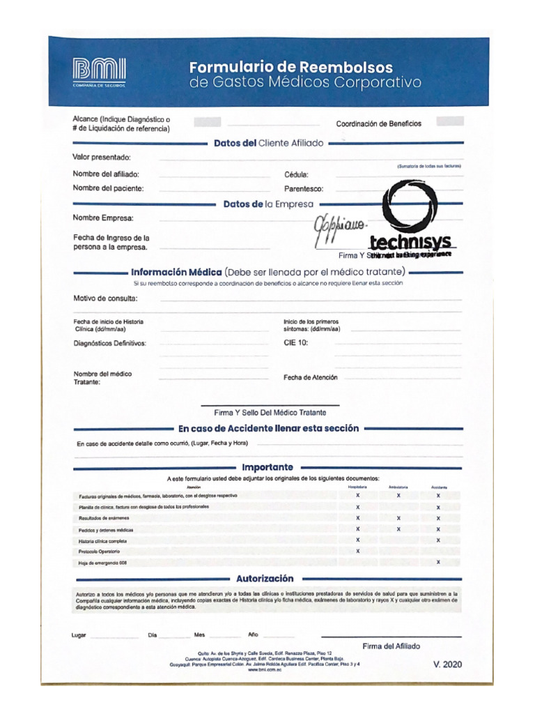 Formularios BMI Reembolso | PDF