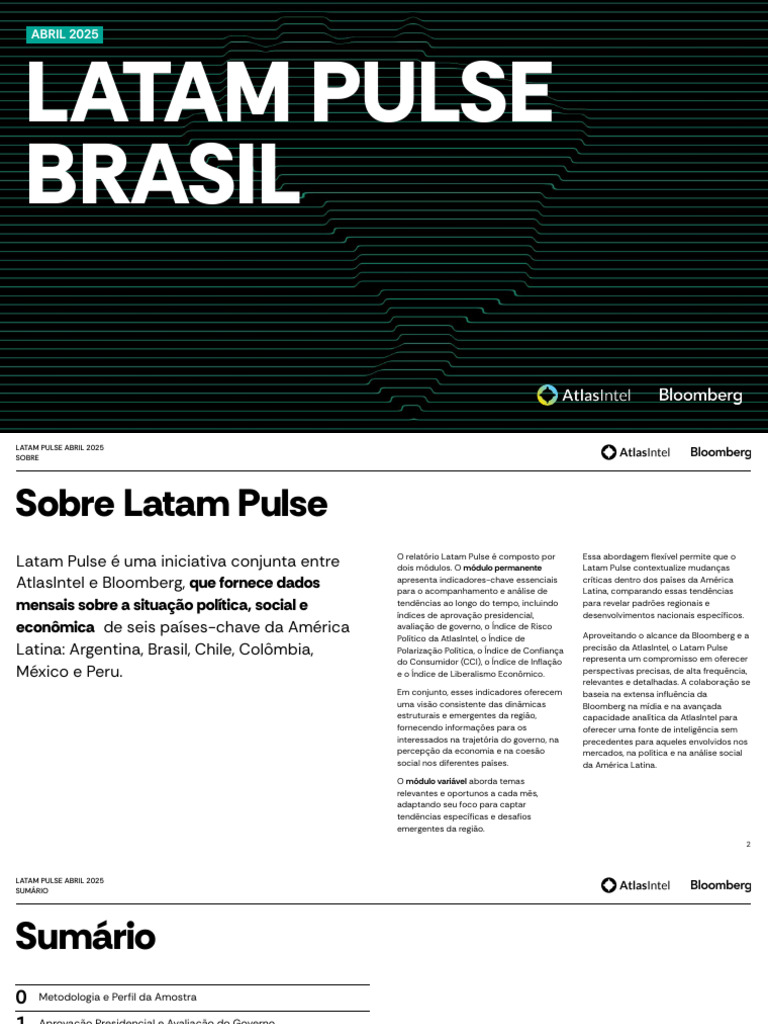 BR Latam Pulse Atlas & Bloomberg 04 - 2025 | PDF | Economia | Inflação