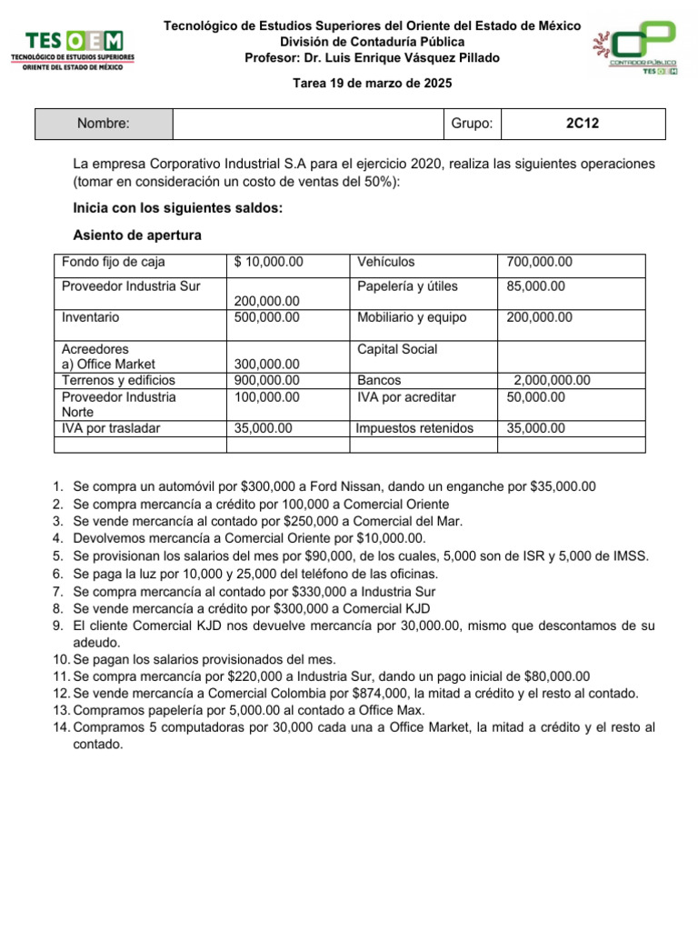 Tarea - 19 de Marzo - 2025 - 2C12 | PDF