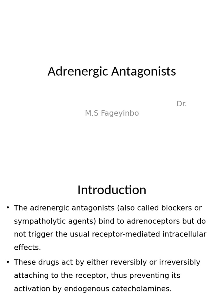 Adrenergic Antagonists | PDF | Drugs | Cardiovascular System