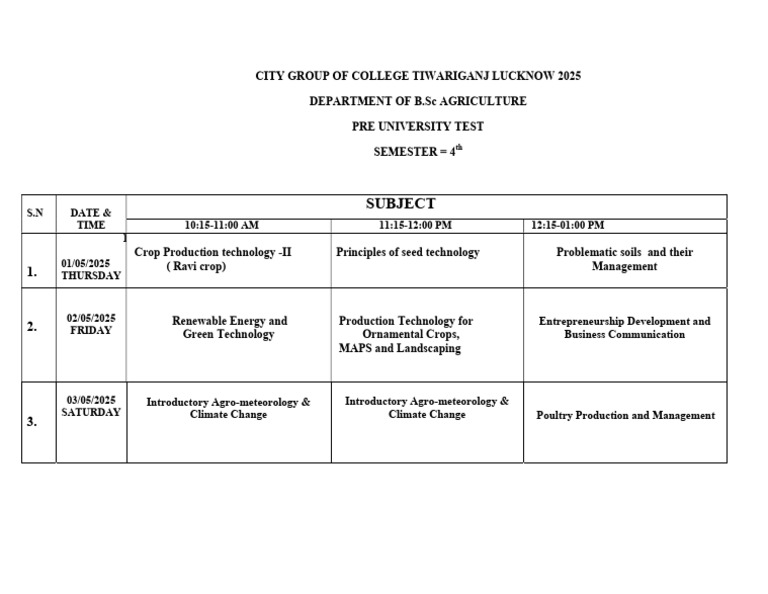 PRE UNIVERSITY TEST 4TH SEM | PDF