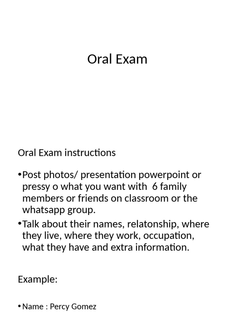 Oral Exam | PDF