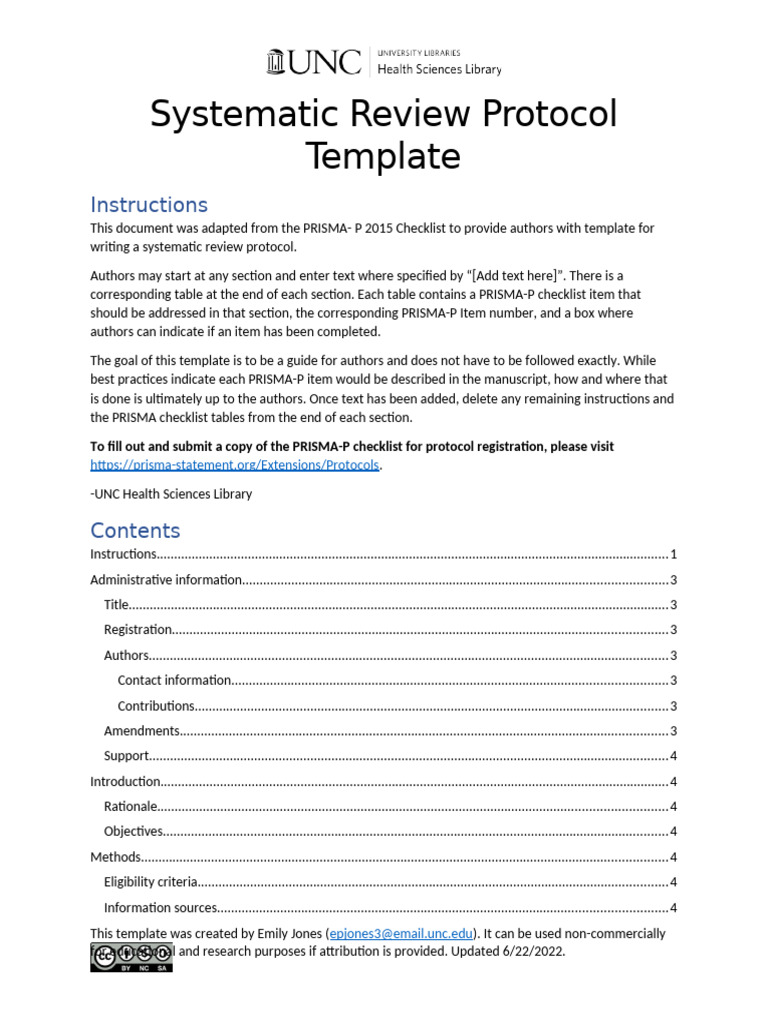 PRISMA-P Systematic Review Protocol Template | PDF | Systematic Review ...