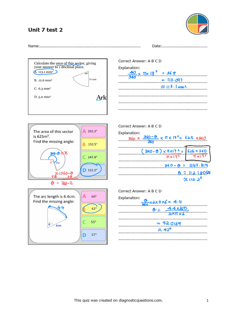 Unit 7 test 2 answers | PDF