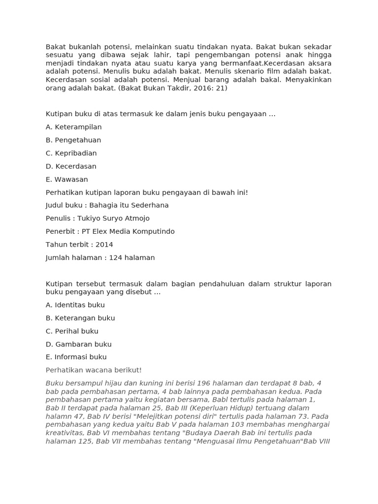 Memahami Bakat dan Potensi Anak | PDF