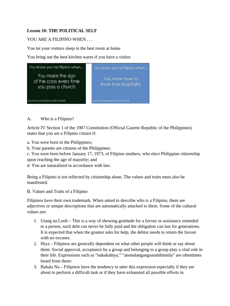 Understanding Filipino Identity and Values | PDF | Philippines ...