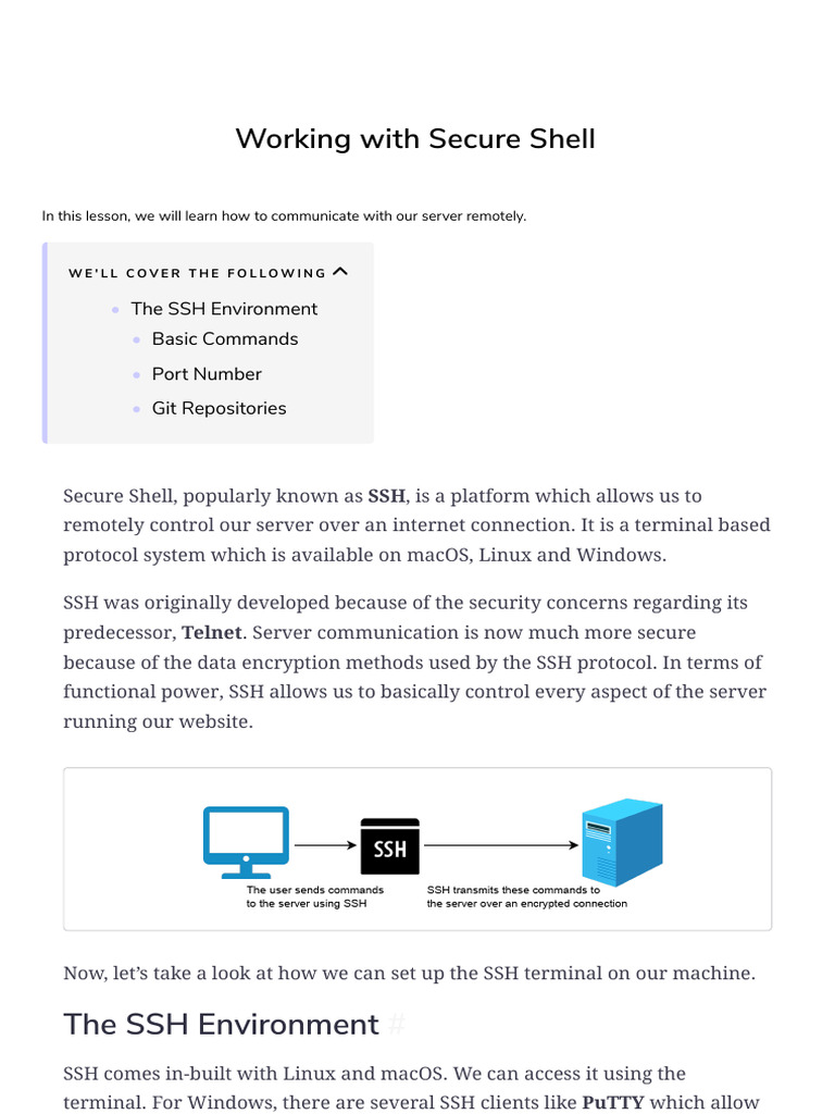 9 Working With Secure Shell | PDF | Secure Shell | Internet Architecture